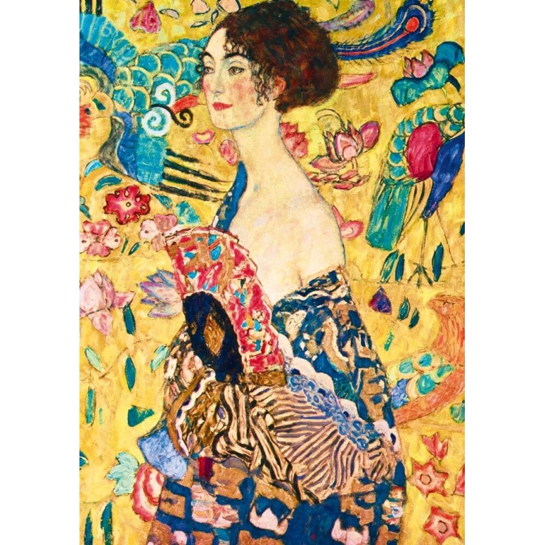 Puzzle 1000 Pcs Gustave Klimt Lady With Fan 1918 Bluebird