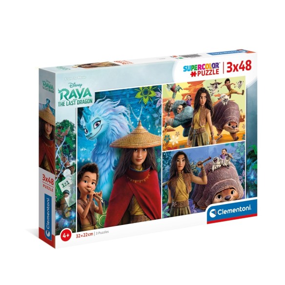 PUZZLE Raya 3x48pcs - CLEMENTONI - 7,95 € - Puzzles Infantis...